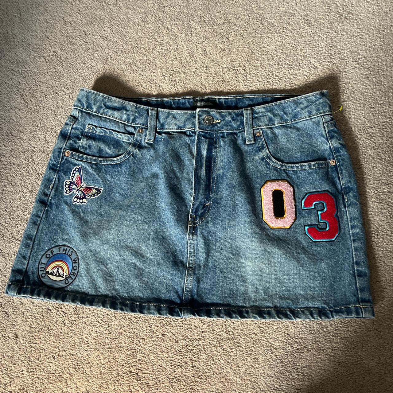 Denim mini skirt. Wild fable 12. Super cute with... - Depop