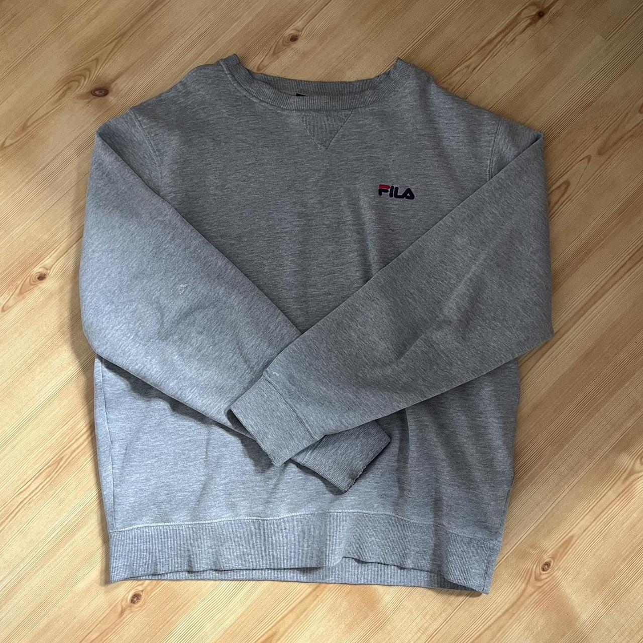 Mens Grey Vintage Fila Jumper Size: Medium - Large,... - Depop