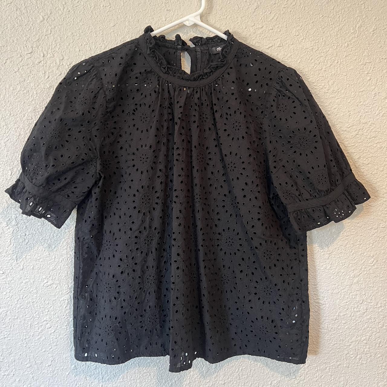 Madewell Black lace-like Top - Depop