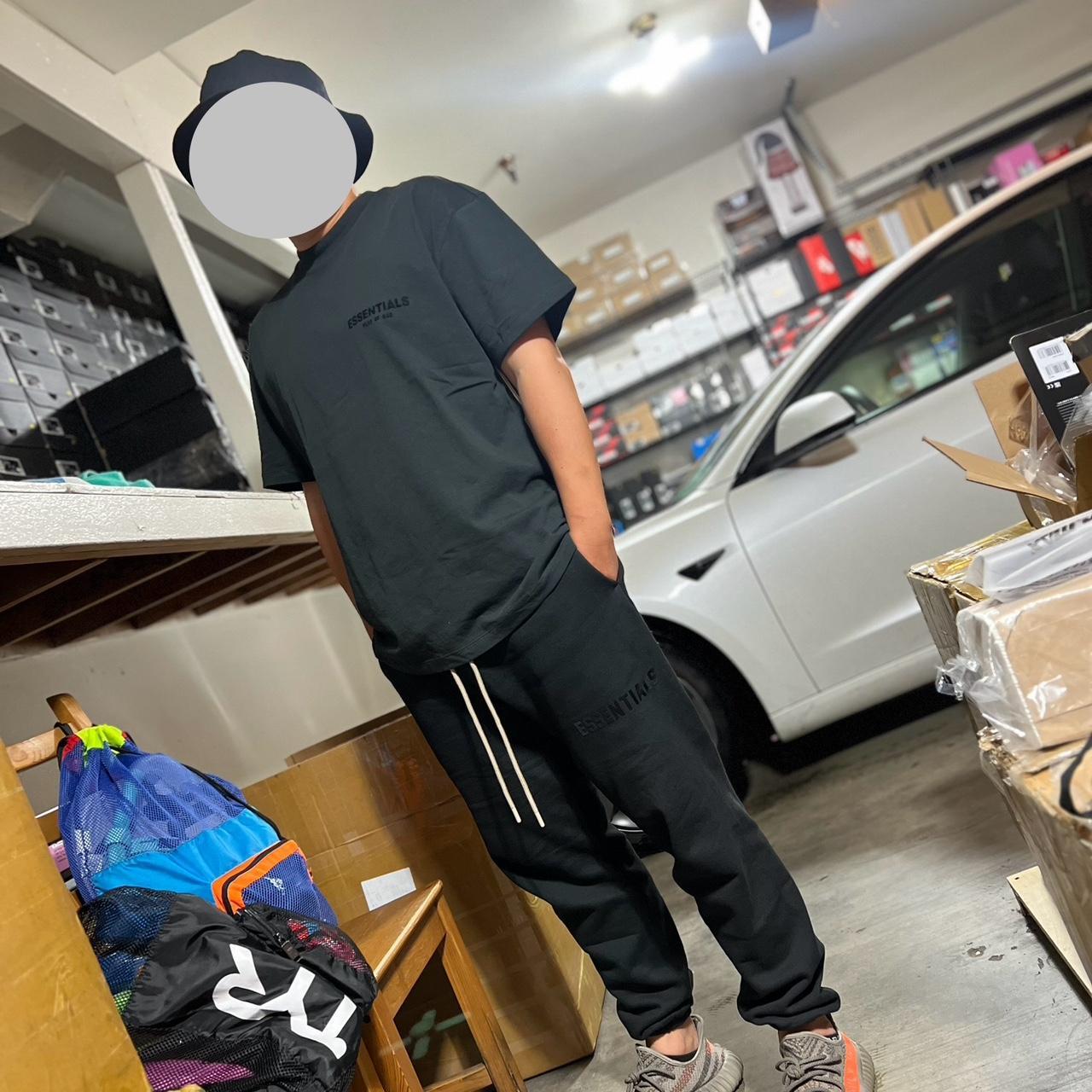 Fear of God Essentials Cream Drawstring Sweatpant... - Depop