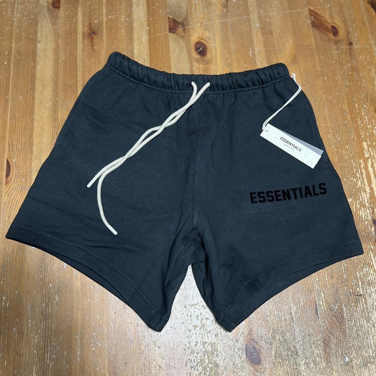 Fear of God Essentials Cream Drawstring Sweat Shorts... - Depop