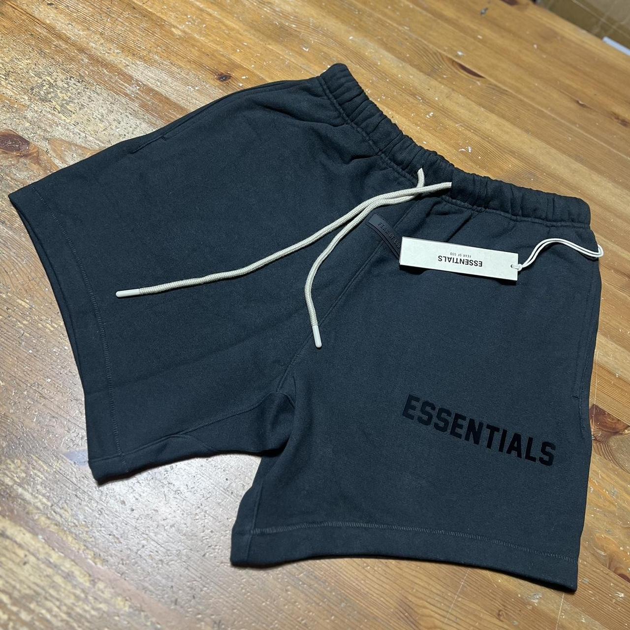 Fear of God Essentials Cream Drawstring Sweat shorts... - Depop