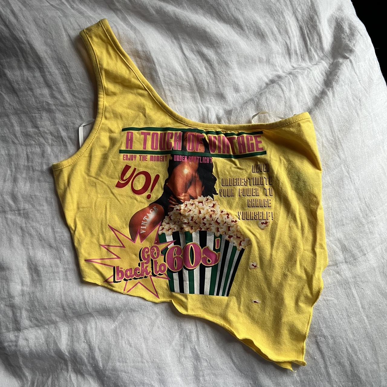 🎀 One shoulder top 🎀 70s, y2k 🎀 Size S #top #crop... - Depop