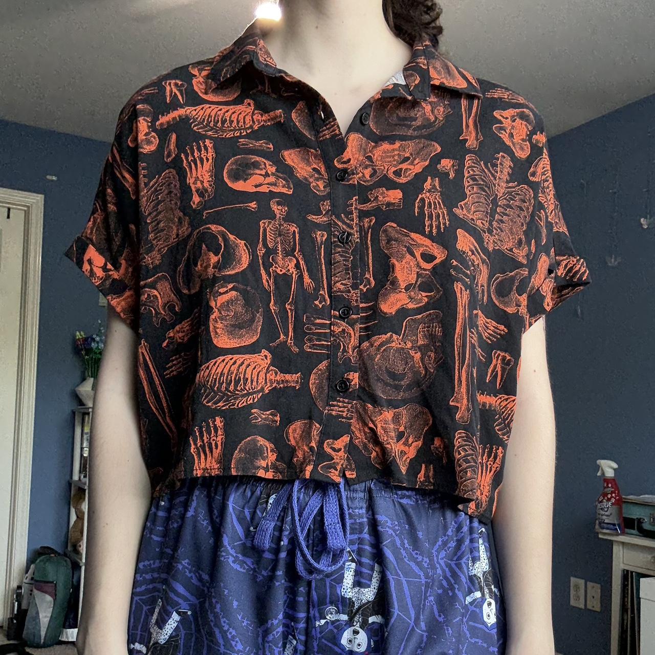 black and orange hot topic halloween oversized... | Depop