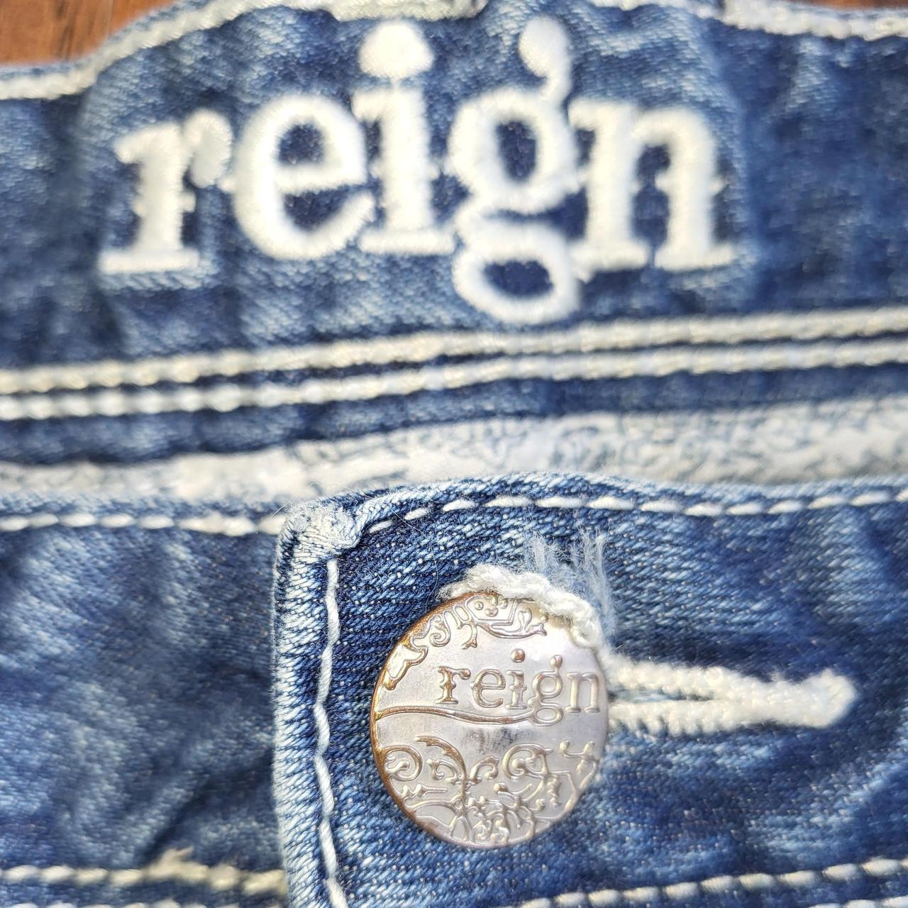 Vintage reign, blue jeans,button details, pocket... - Depop