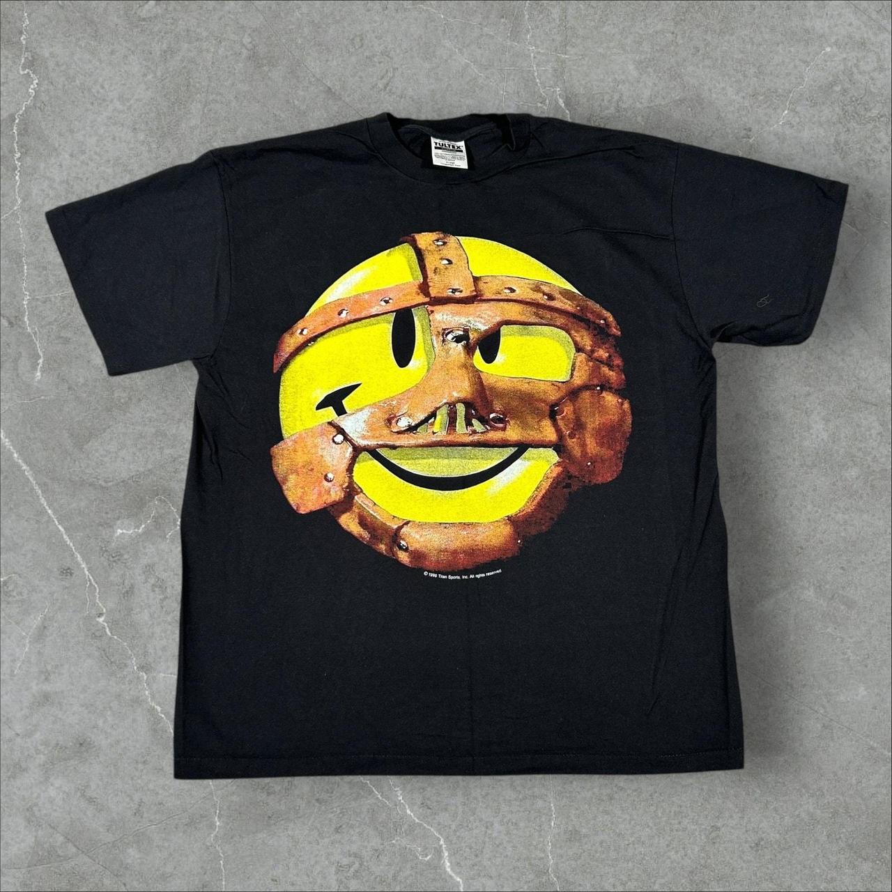 Vintage 1996 WWF Mankind Smiley Face WWE Size Large... | Depop