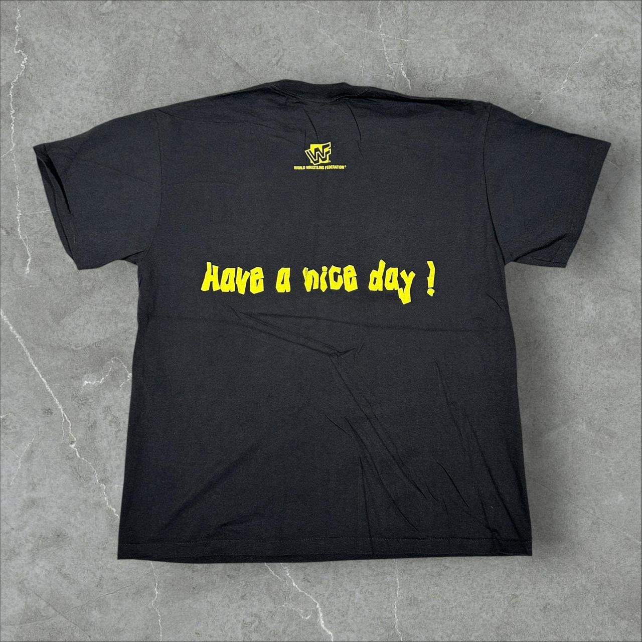 Vintage 1996 WWF Mankind Smiley Face WWE Size Large... | Depop