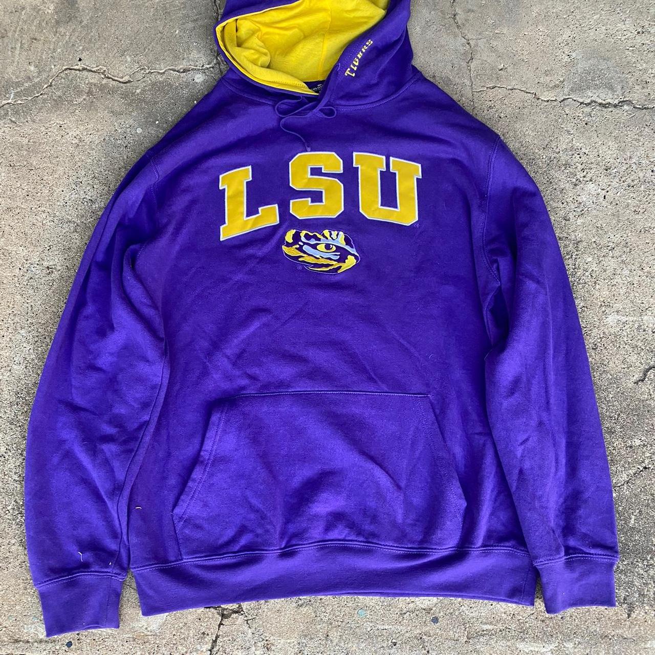 Purple and yellow LSU hoodie #LSU #Hoodie... | Depop