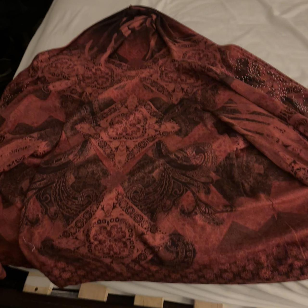 y2k sparkly bling jacket red gems jewels pattern... - Depop