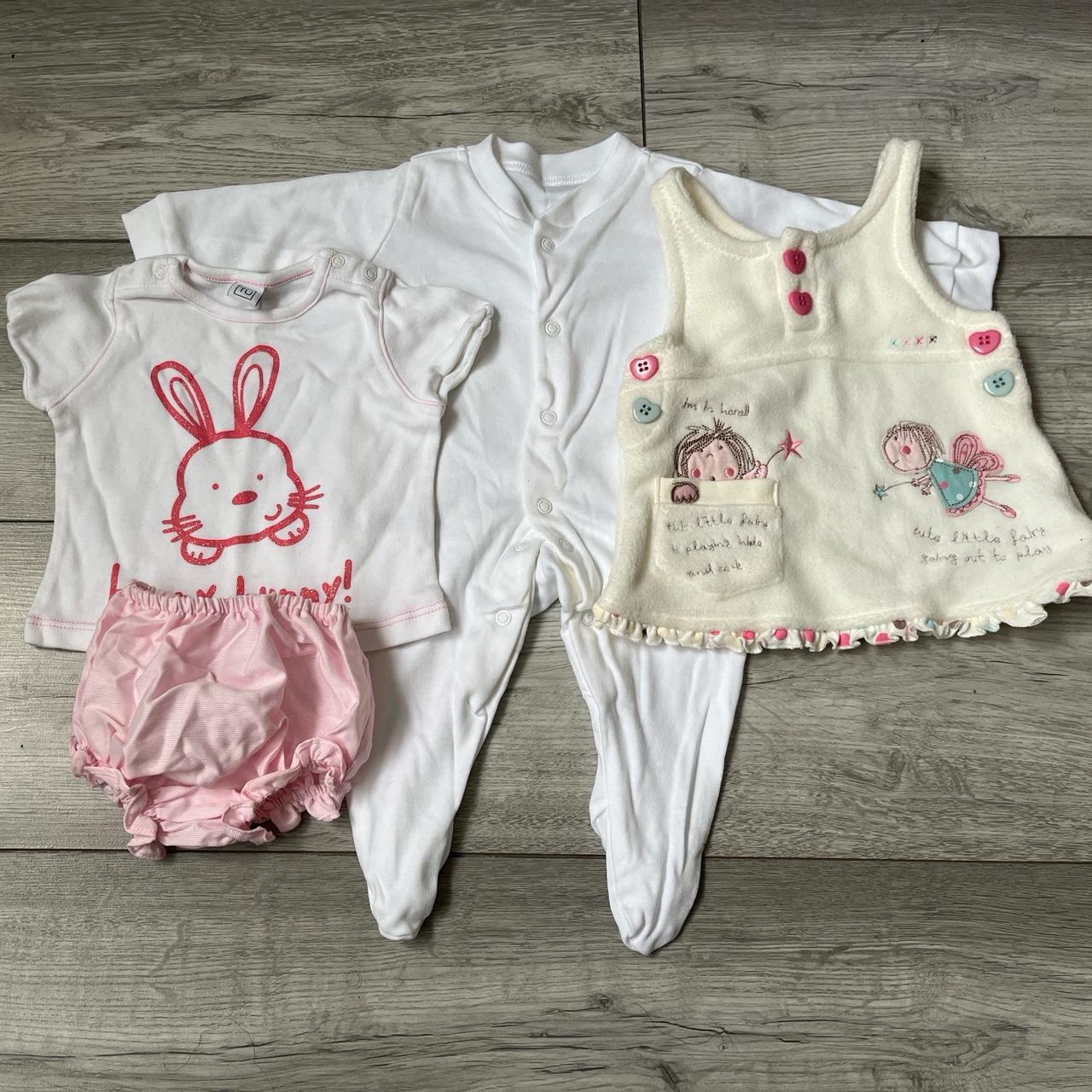 Baby girl clothes bundle: white baby grow,white... | Depop