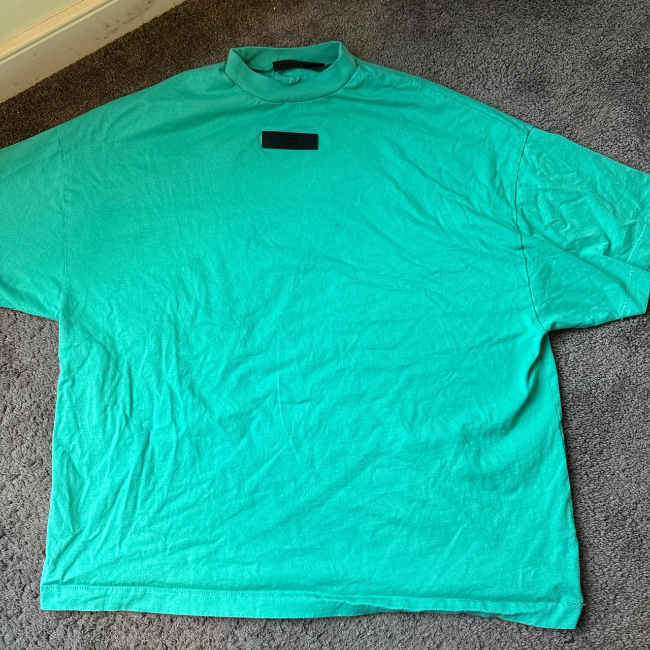 Size m teal essential fear of God shirt ( worn once... | Depop