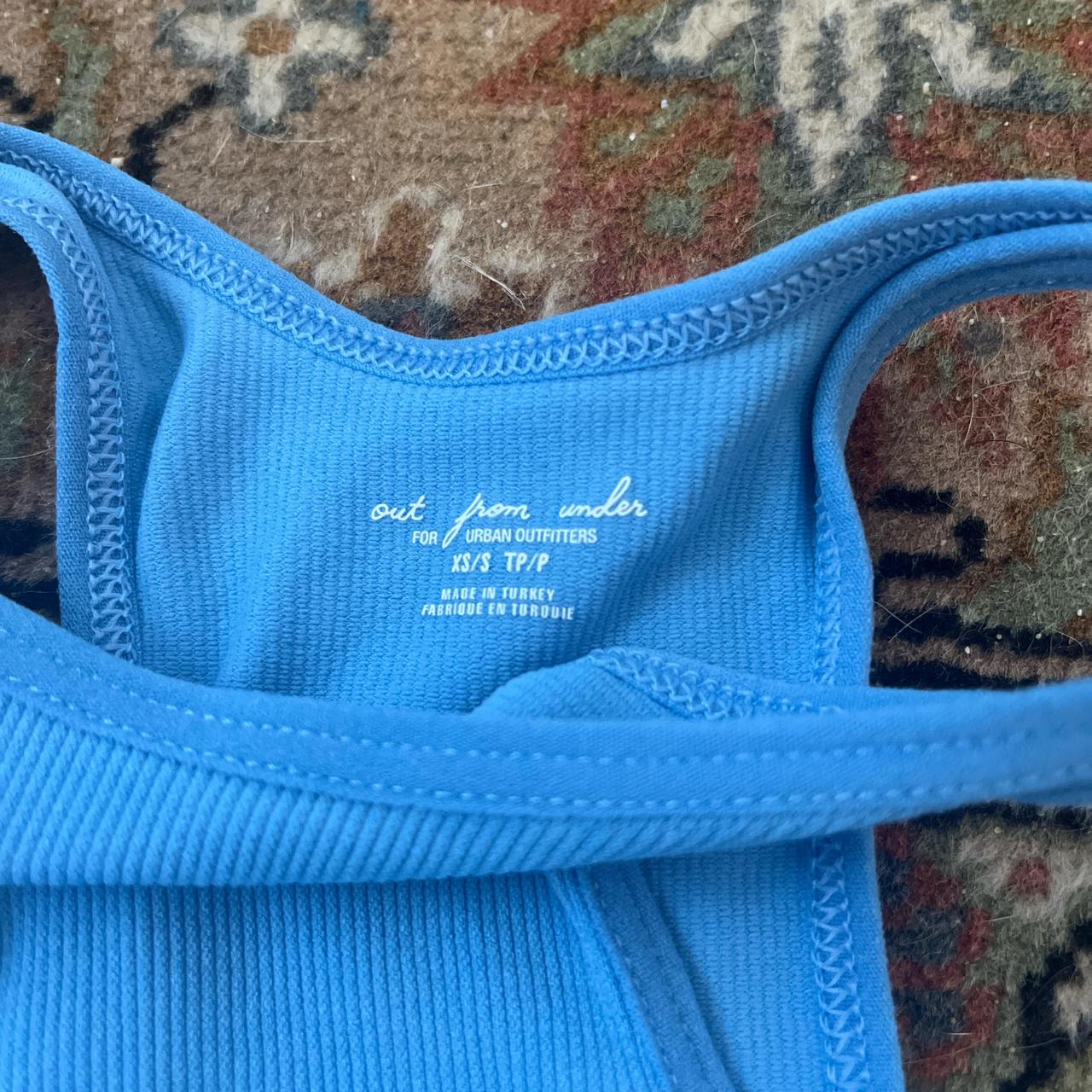 blue racerback cropped tank top perfect for that... - Depop