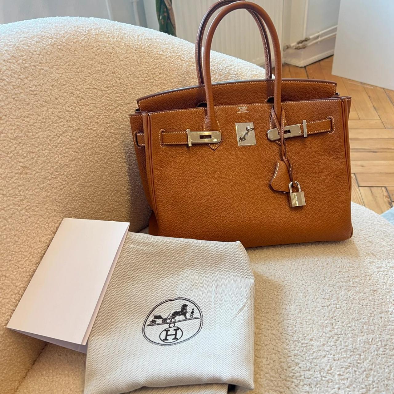 Birkin bag 30 leather togo gold Hermès Very good... - Depop