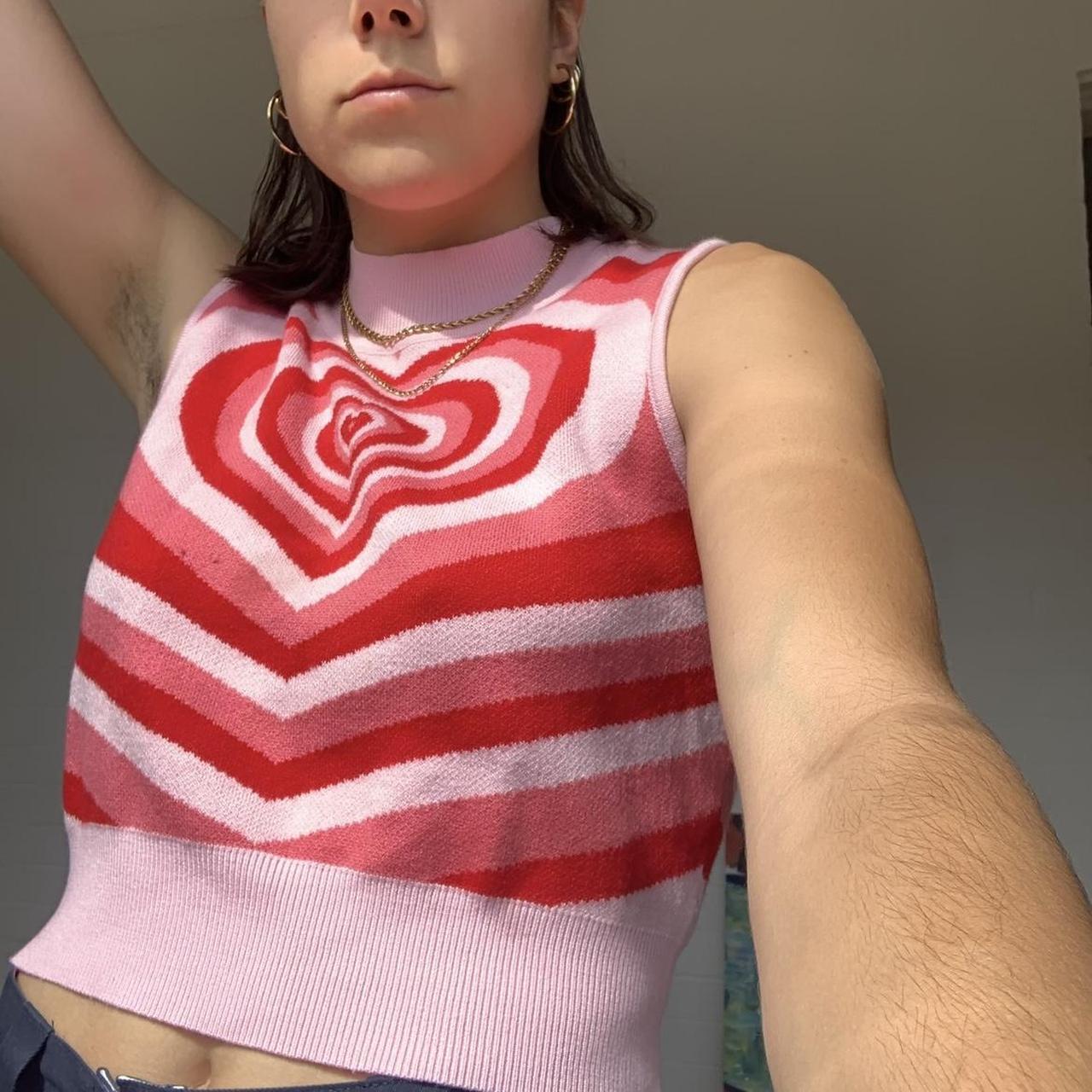 Amazing y2k CANDY pink heart crop. Soooo soft and... - Depop