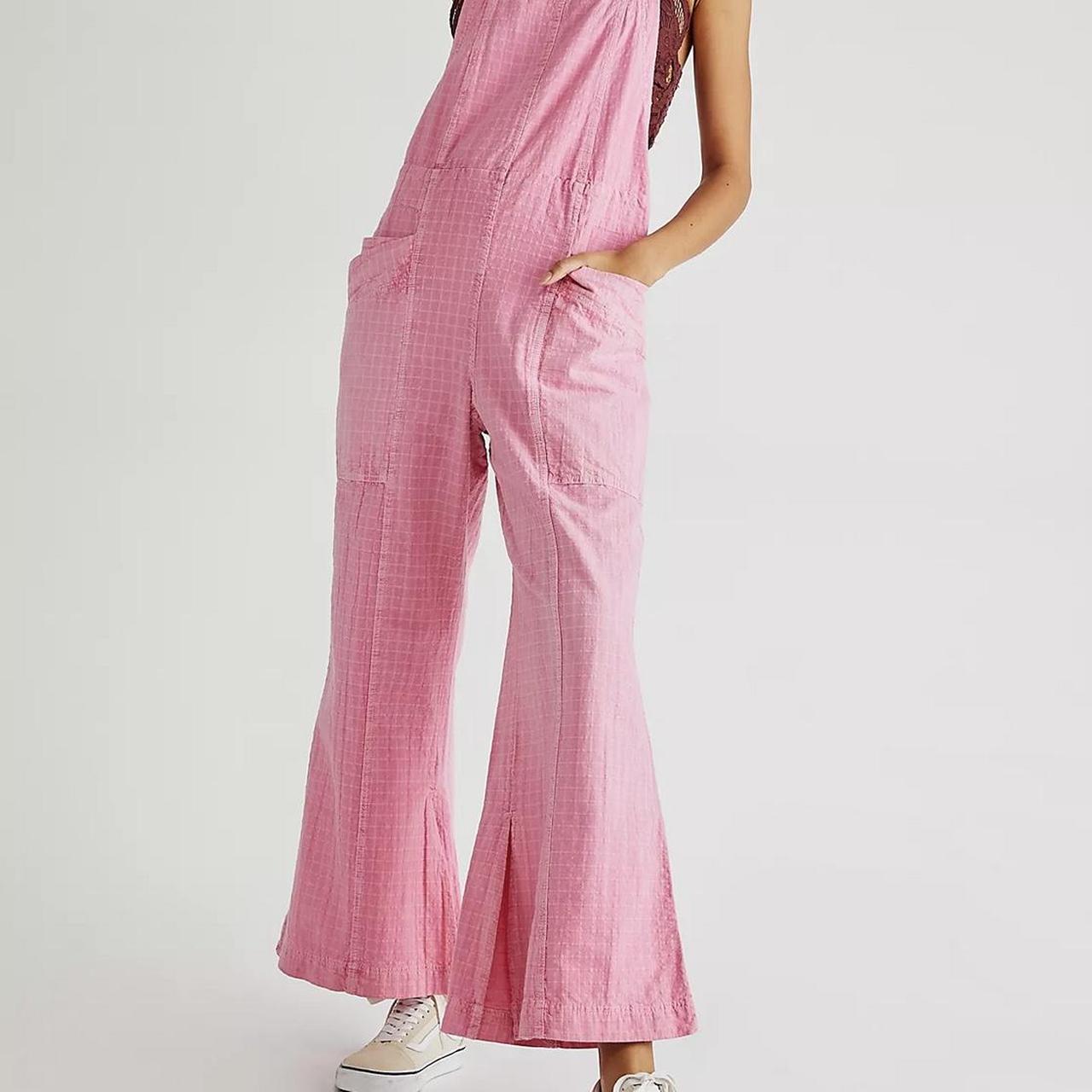 Free People Pink Overalls - Depop