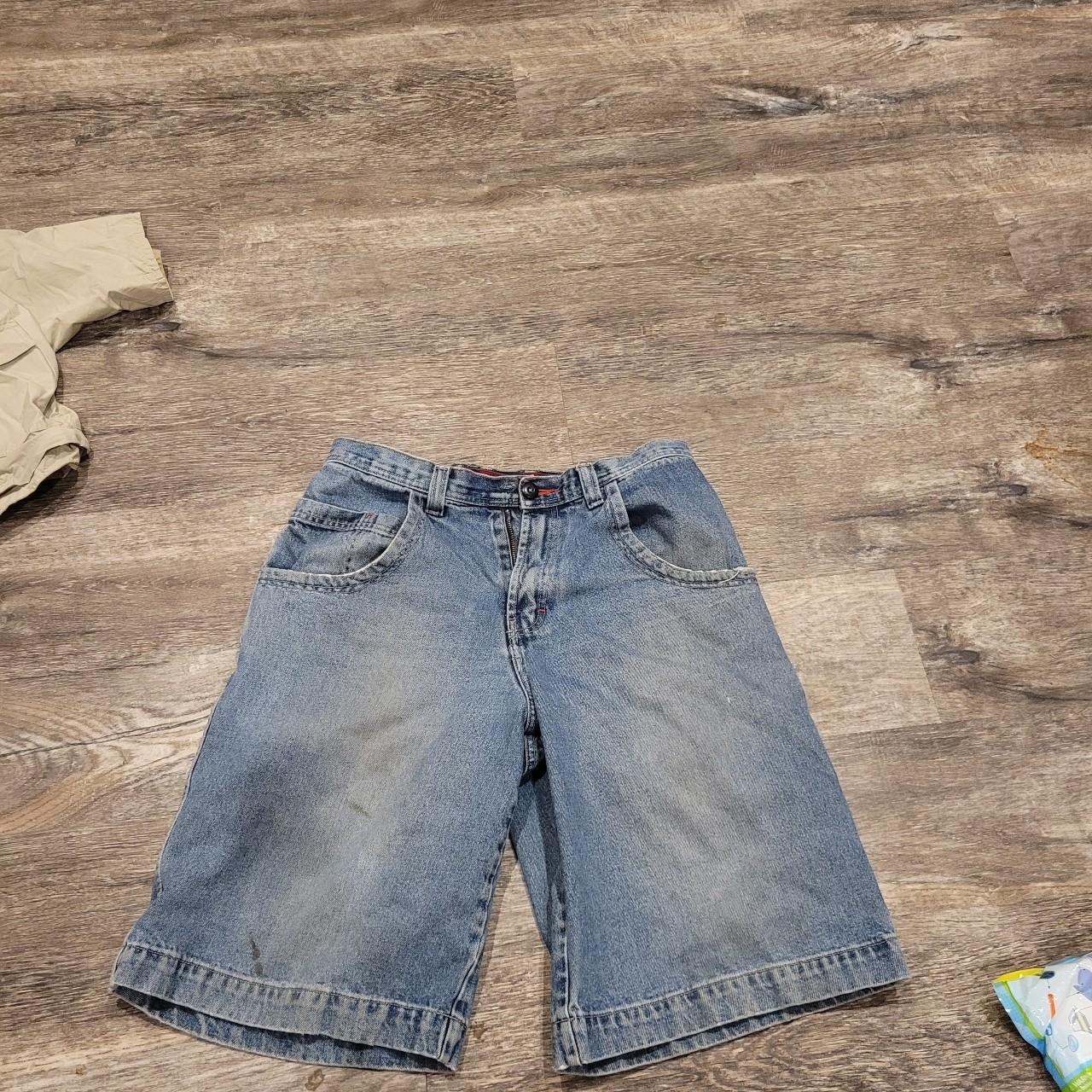 Vintage mid 90s jnco jorts with red crown embroidery... - Depop