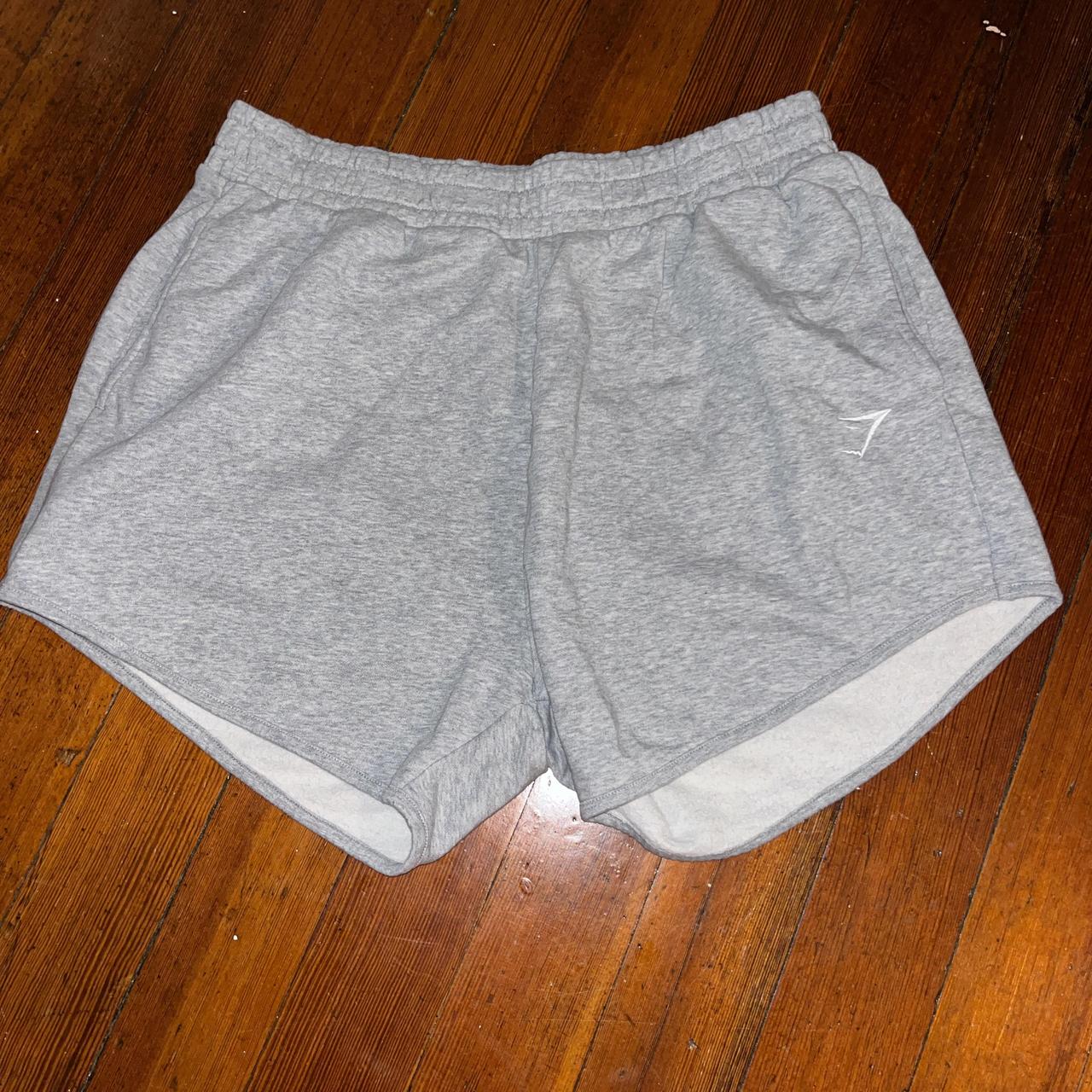 Grey gym shark shorts - Depop