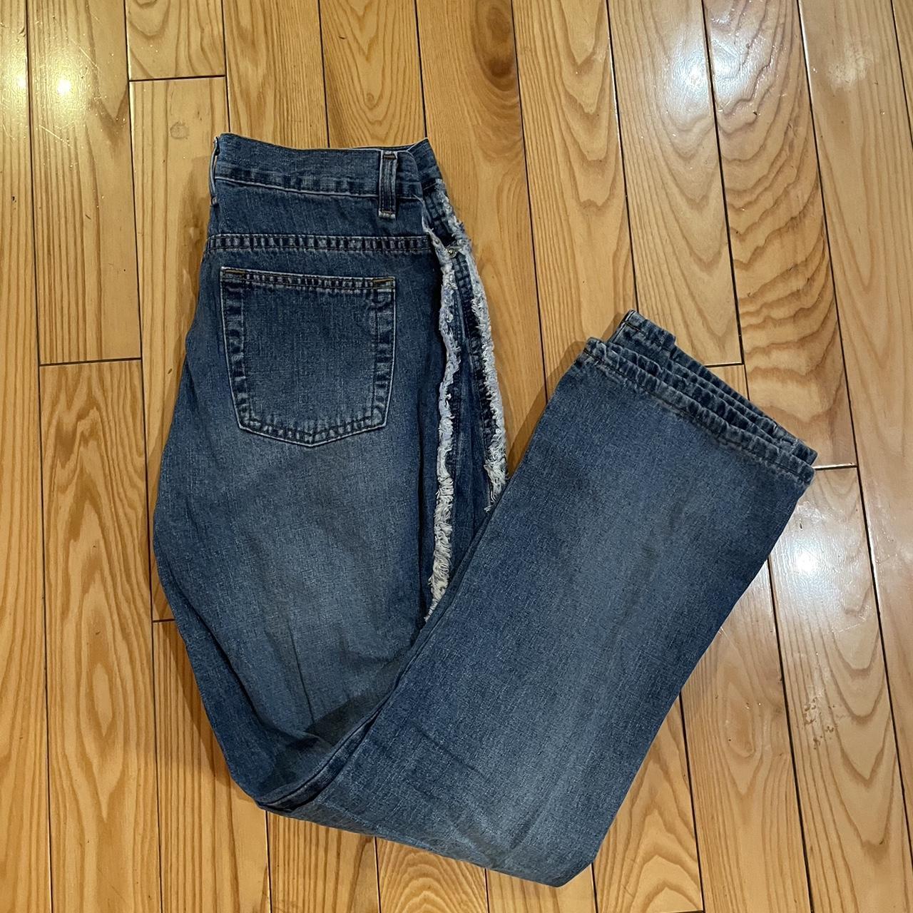 RT 66 Y2K low rise - mid rise jeans fur trim 2000s... | Depop