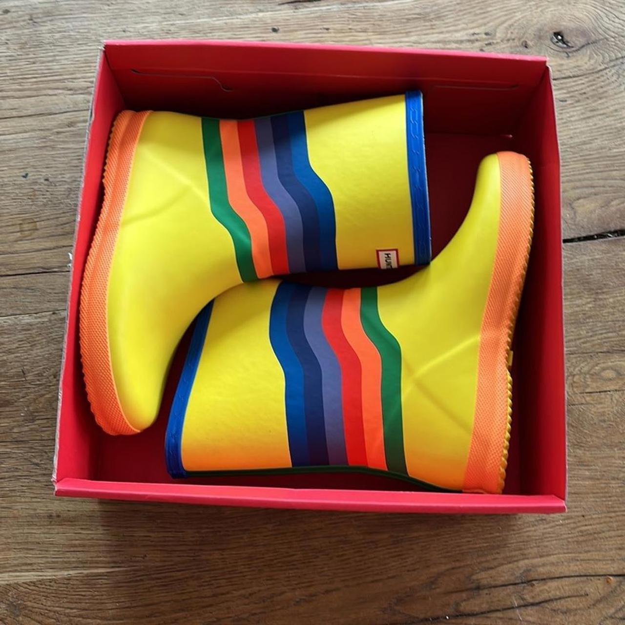 Hunter Kids Rainbow Rain Boots Kid First CLSC Wiggle... - Depop