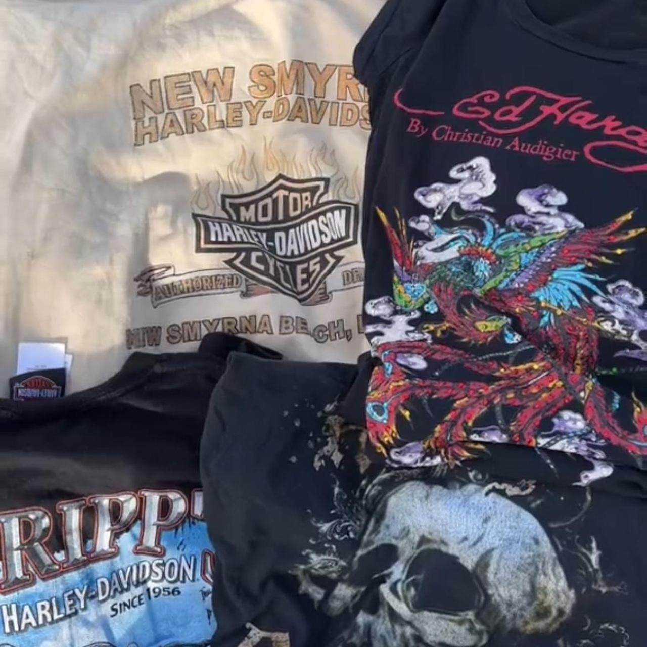 * ed hardy/harley davidson shirts size l/xl bundle... - Depop