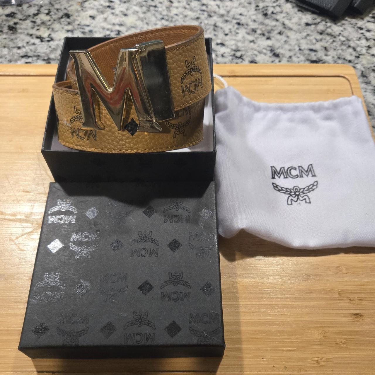 Mcm belt little bit of scratches om m but not to bad - Depop