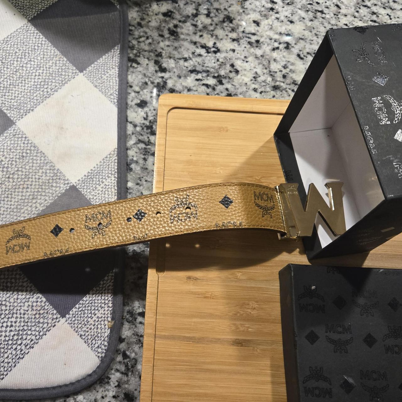 Mcm belt little bit of scratches om m but not to bad - Depop