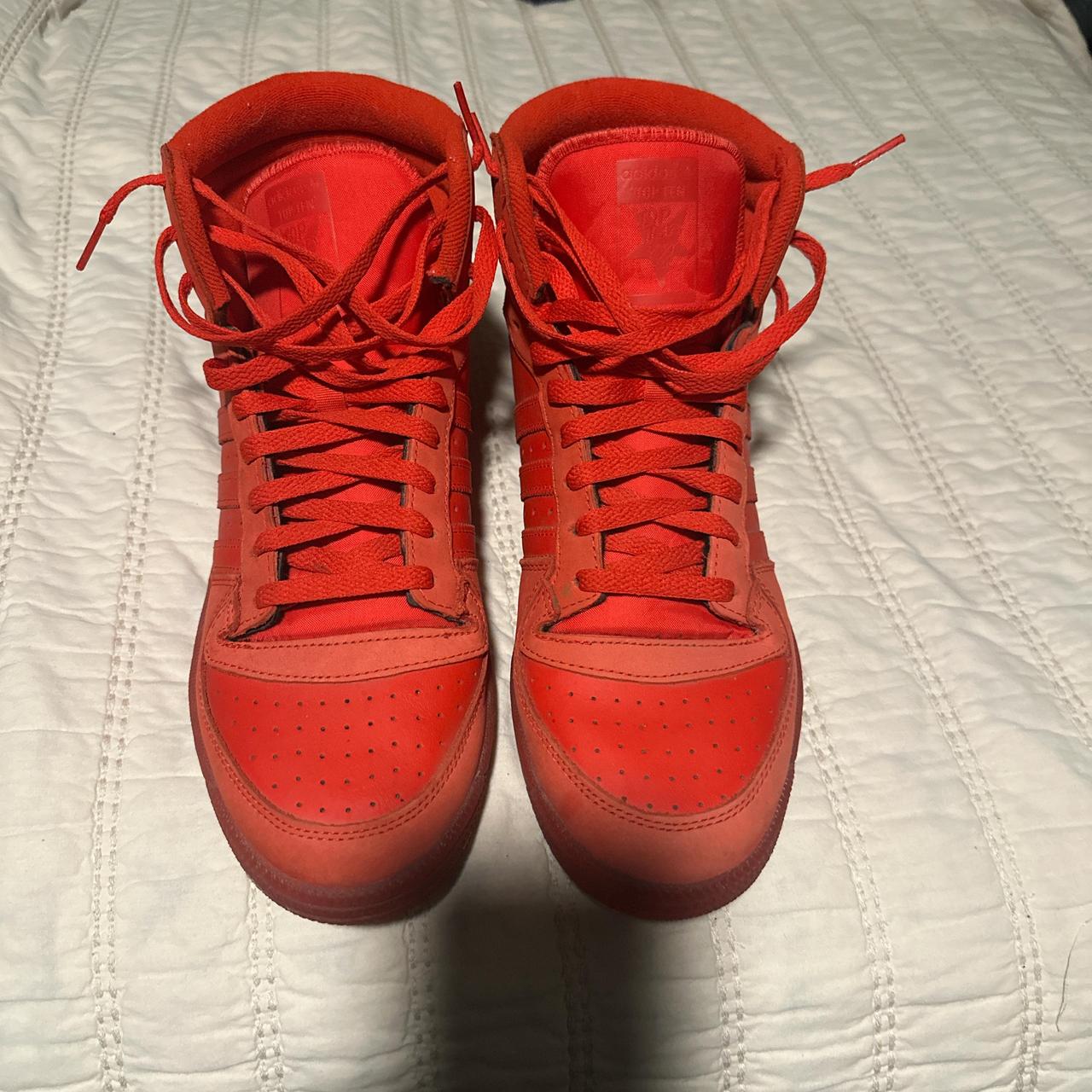 All red Top Ten high tops adidas - Depop