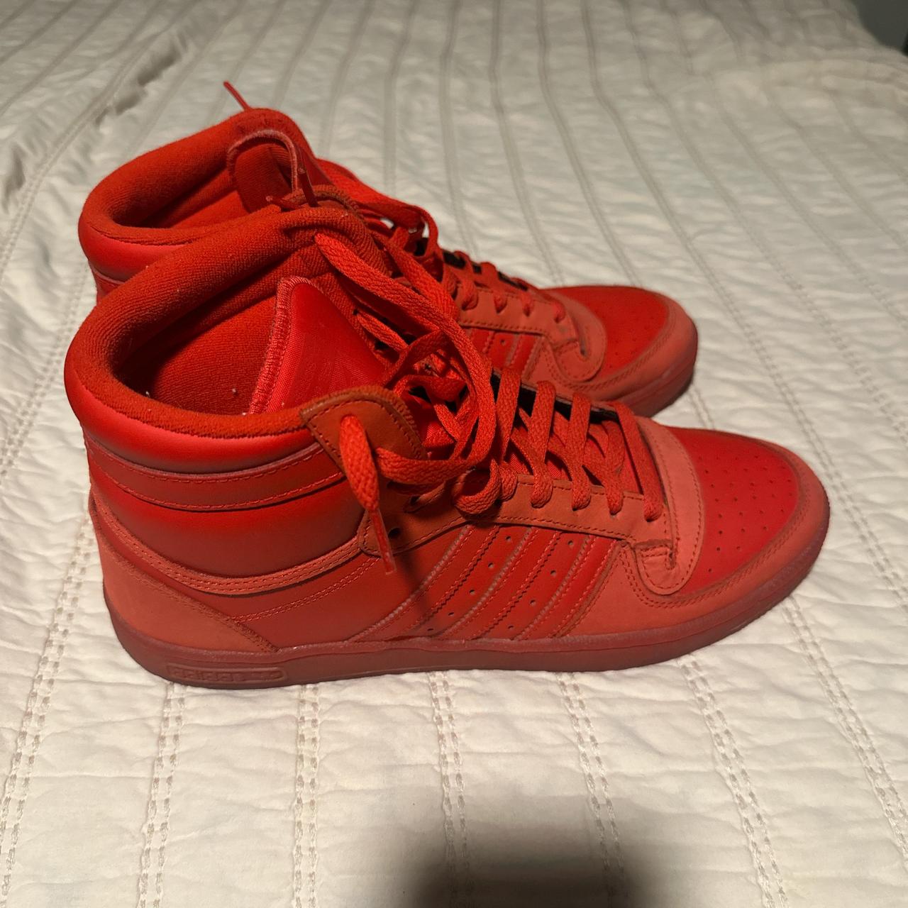 All red Top Ten high tops adidas - Depop