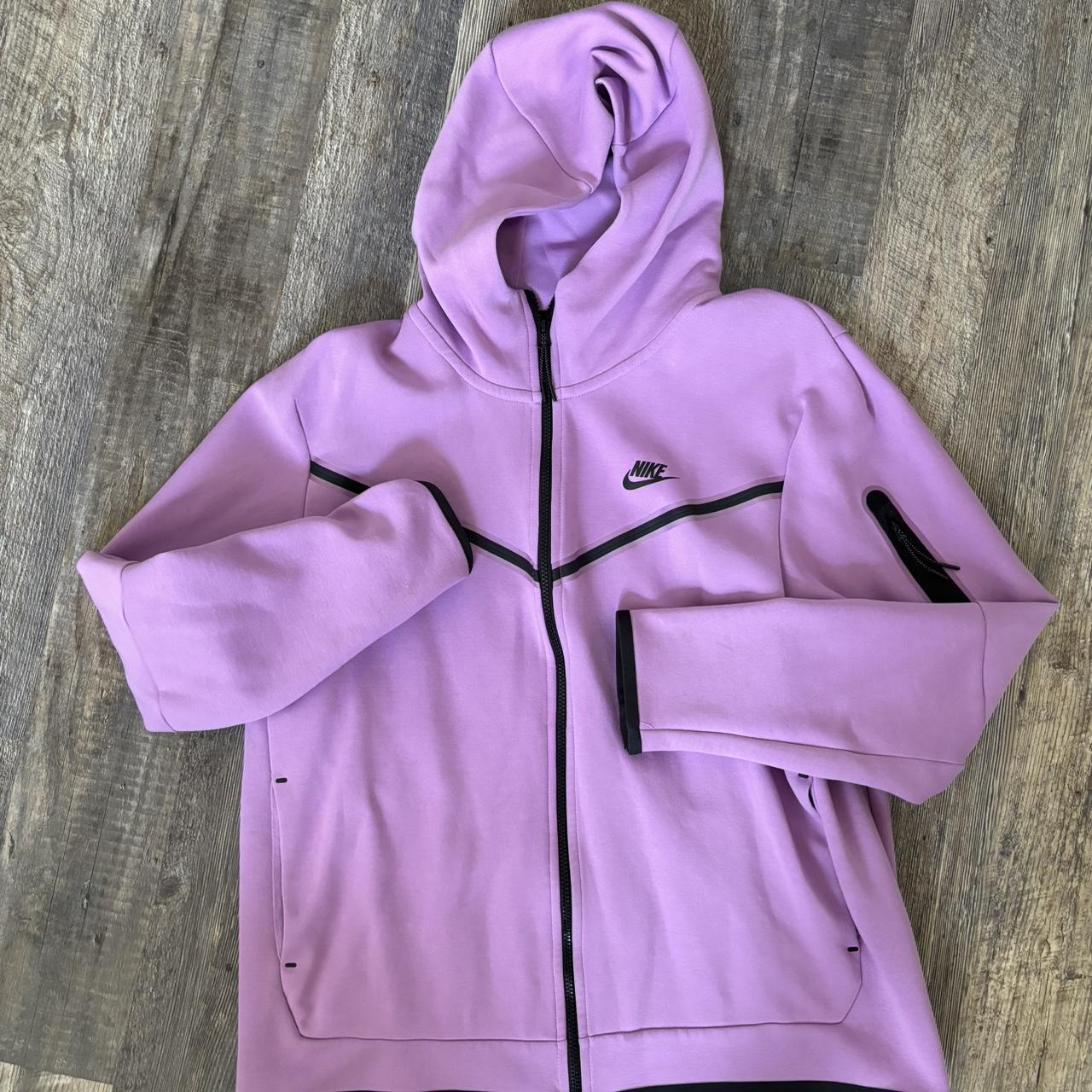 Nike purple pink tech fleece hoodie some spots - Depop