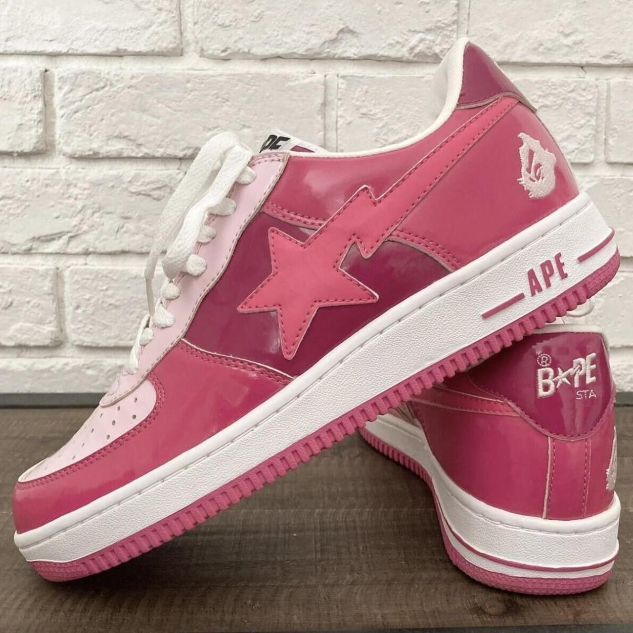 BAPESTA patent leather sneakers pink a bathing ape... - Depop