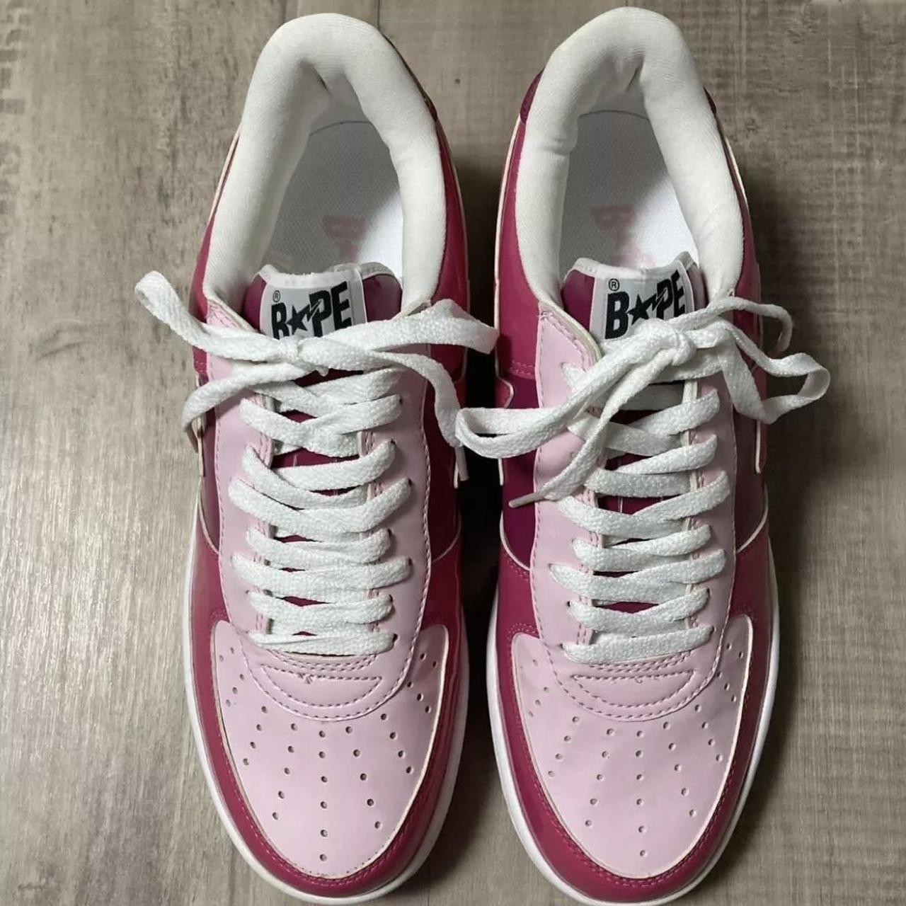 BAPESTA patent leather sneakers pink a bathing ape... - Depop