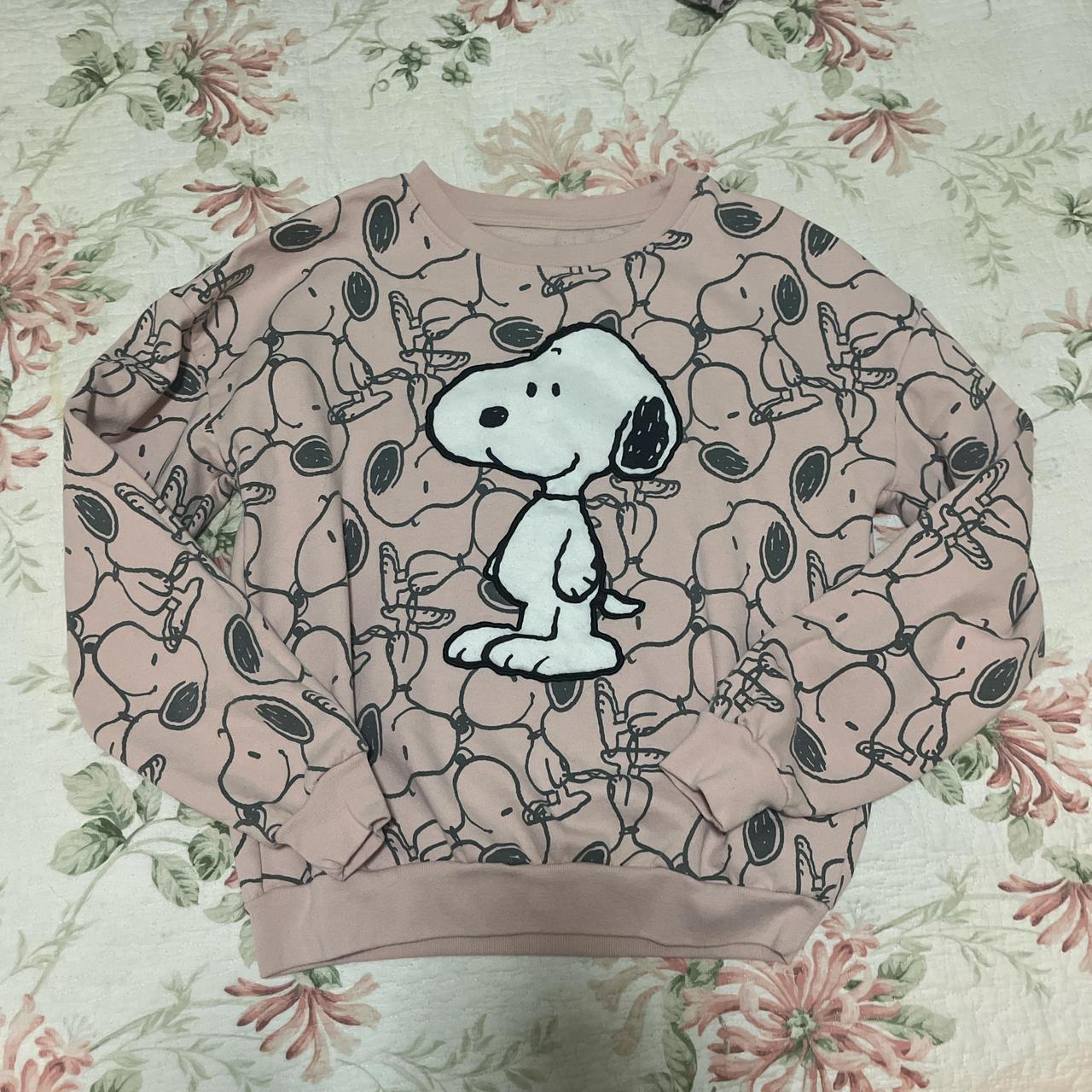 Peanuts pink snoopy crew neck. SIZE- medium #snoopy... | Depop