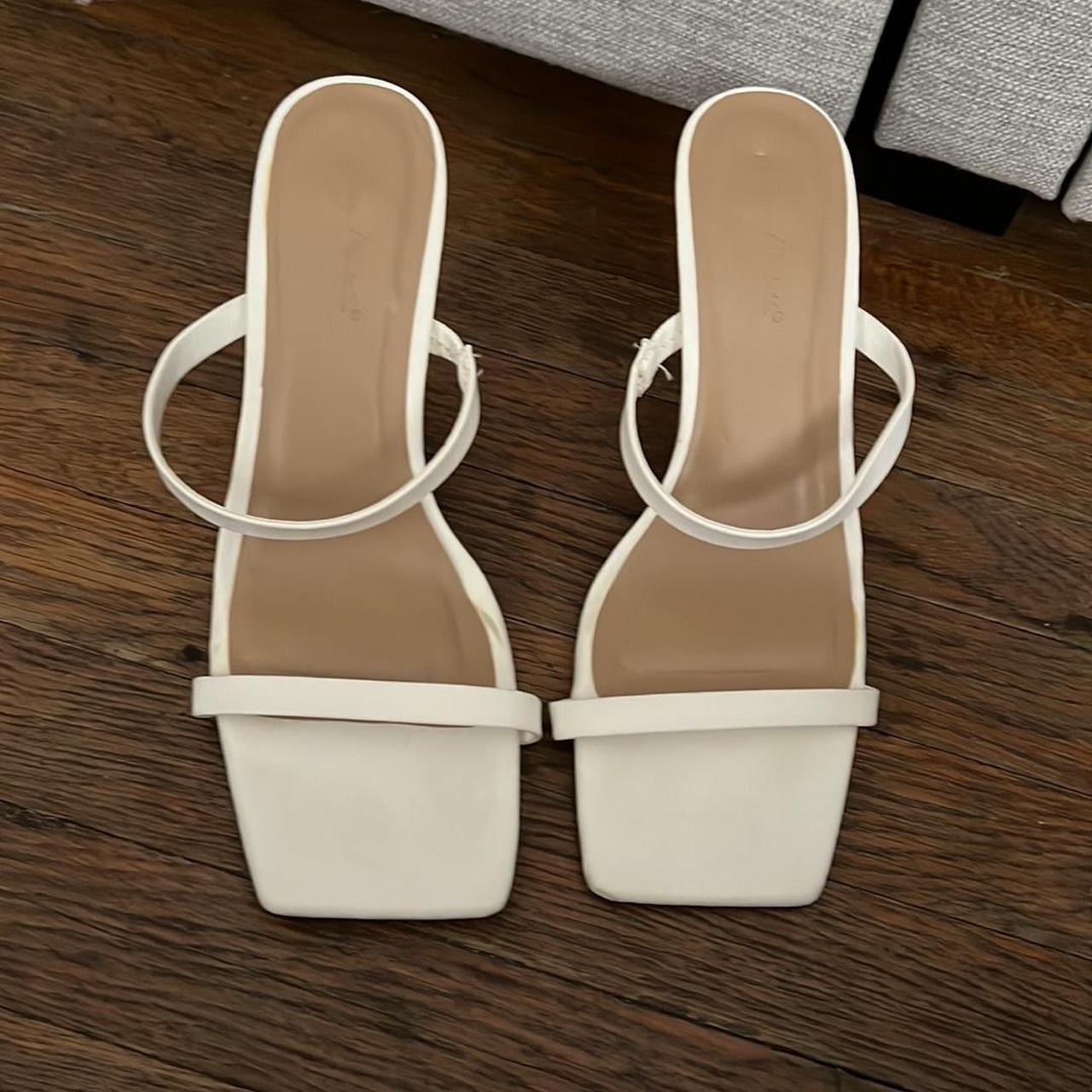 90s style square white heels. Barely worn perfect... - Depop