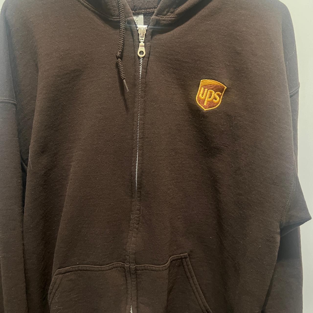 UPS Delivery Service Brown Zip-Up Jacket A7 - Depop