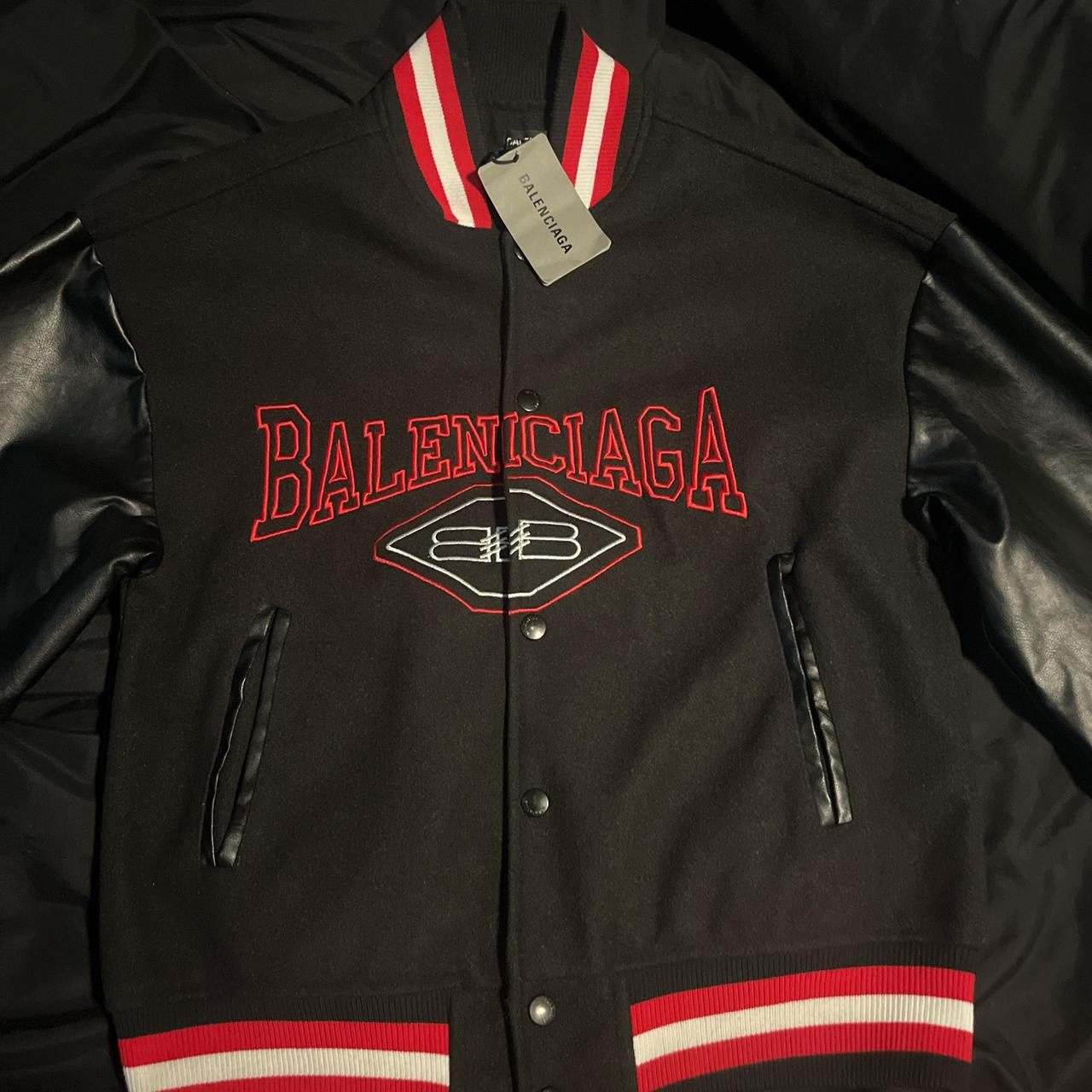 Balenciaga Varsity jacket worn at least 3 times - Depop