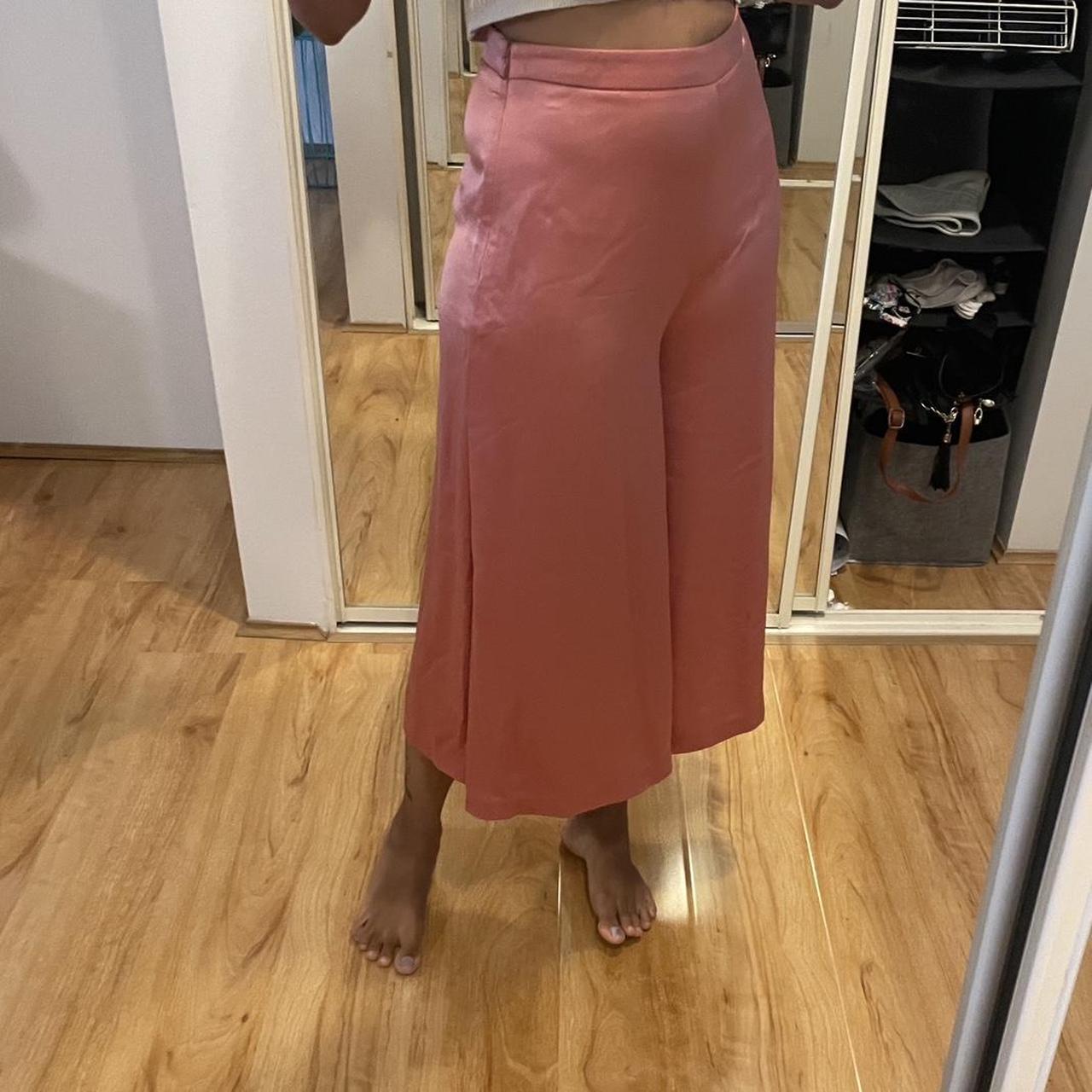 Country Road Pink satin wide leg pants #pinkpants | Depop