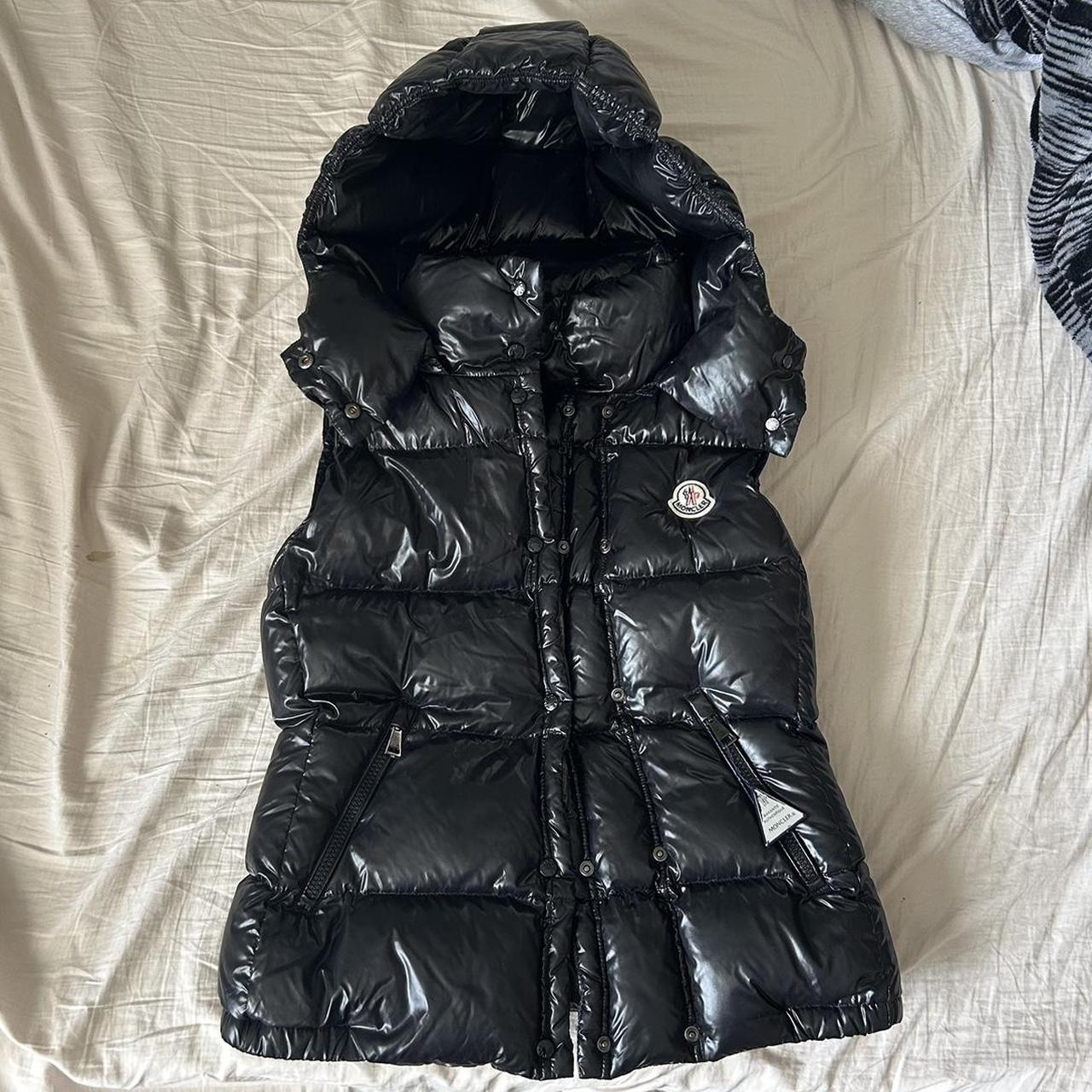 size 1 authentic moncler vest w/ detachable hood,... - Depop