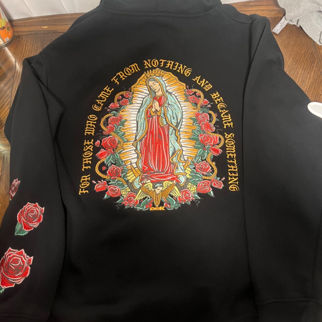 DGK Zumiez virgin mary hoodie size large, worn only... - Depop