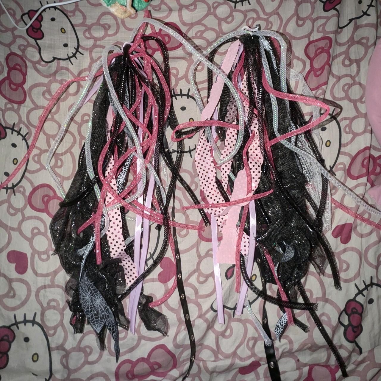 Pink black and white cyberlocks handmade by me... - Depop