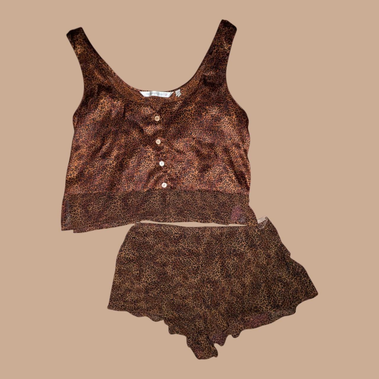 vintage 90's Victoria's secret leopard print 2 piece... | Depop