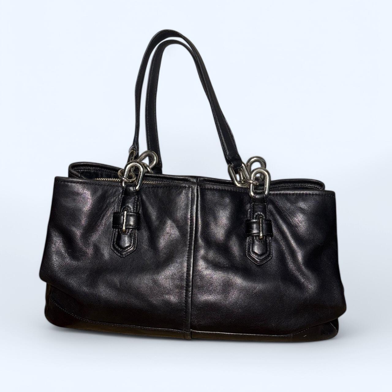 VINTAGE COACH CHELSEA JAYDEN BLACK LEATHER CARRYALL... | Depop