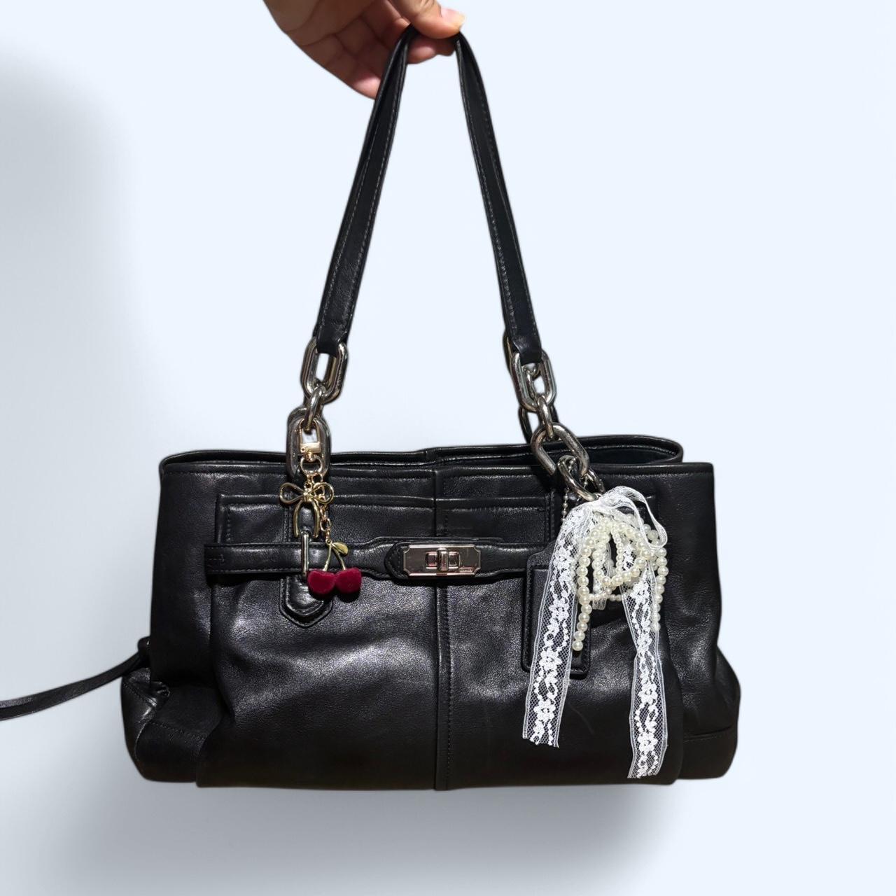 VINTAGE COACH CHELSEA JAYDEN BLACK LEATHER CARRYALL... | Depop