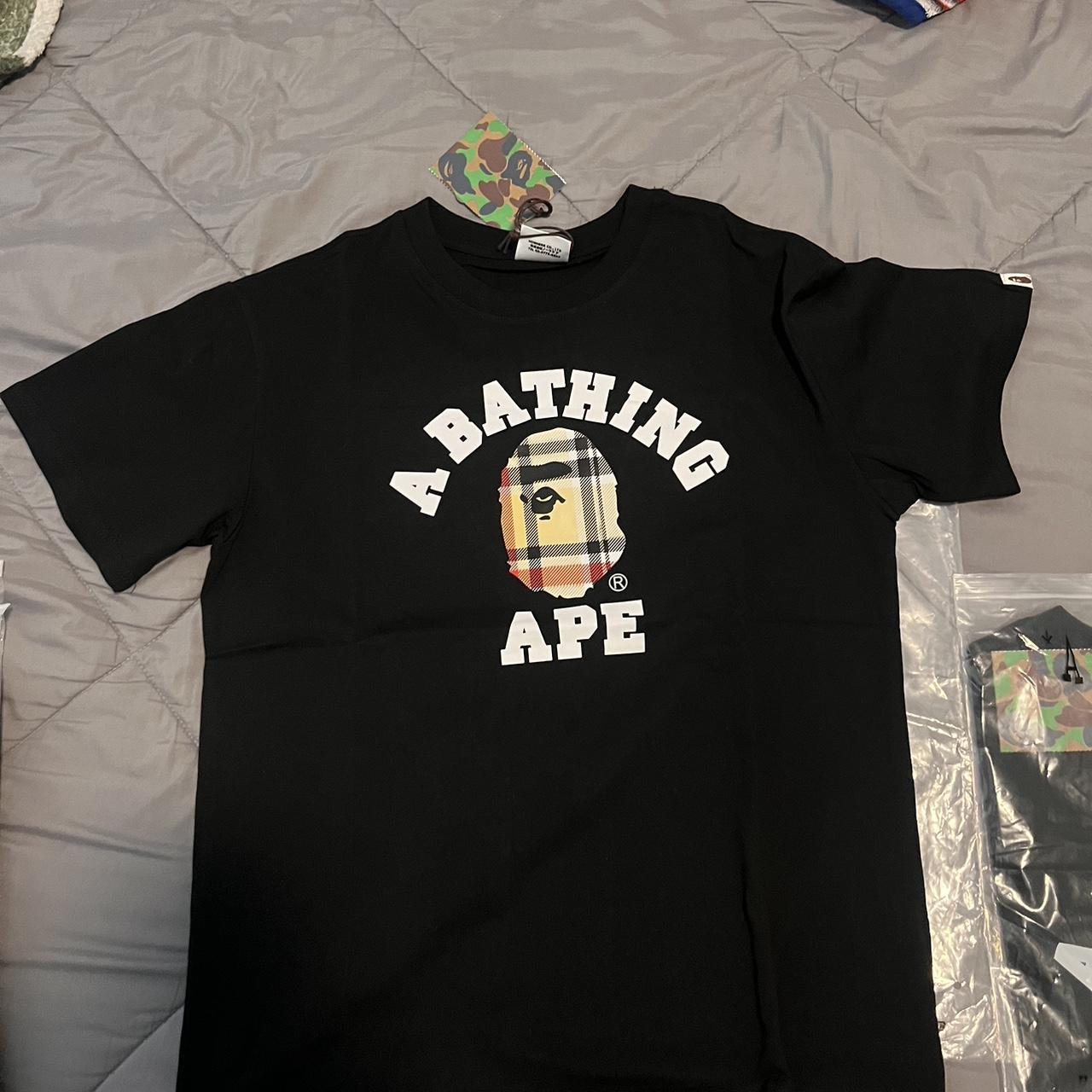 Bape/burberry shirt M-L 80$ - Depop