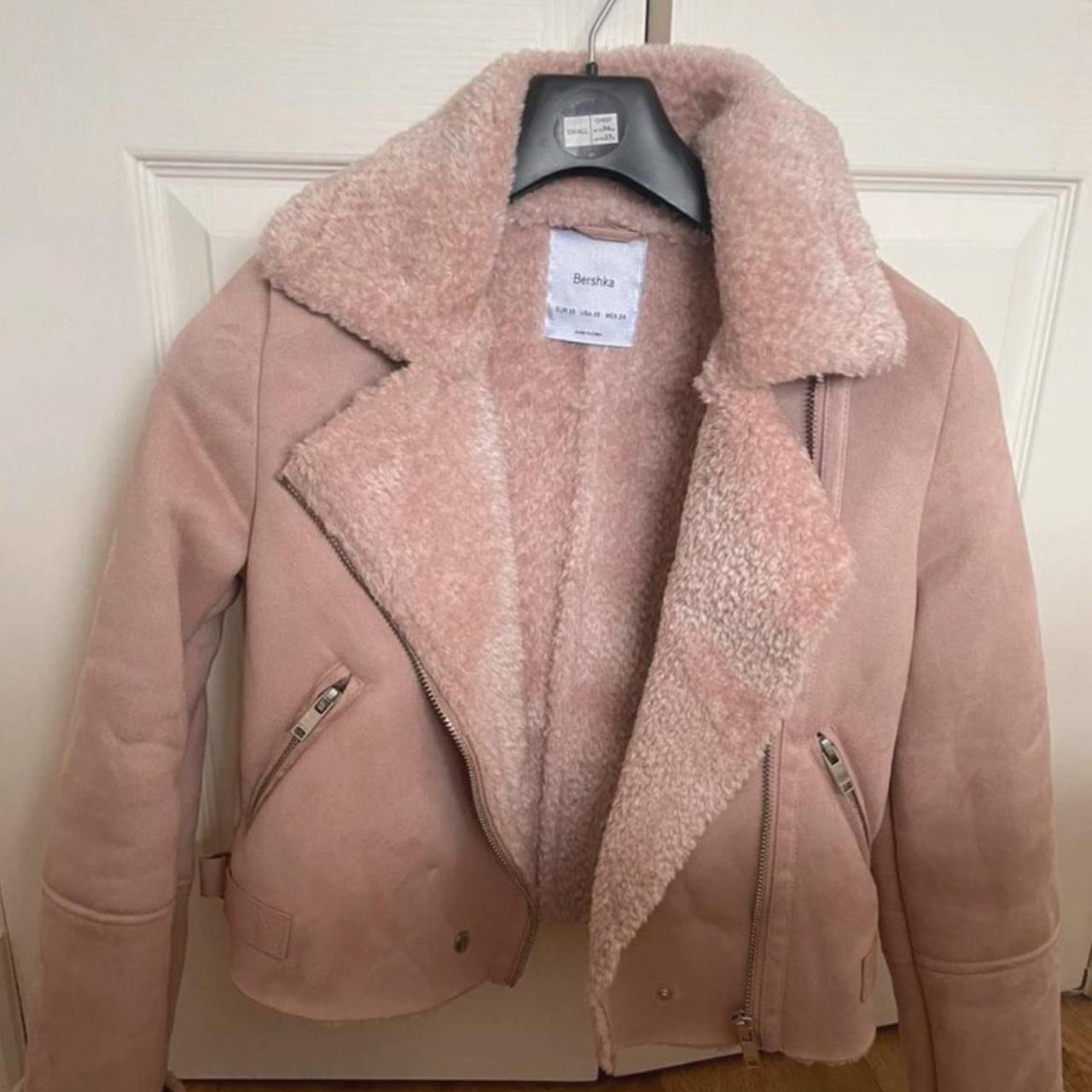 Bershka pink aviator jacket - Depop