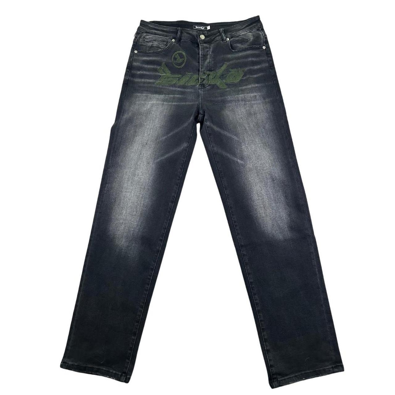 Sicko Black Chainstitch Jeans - Depop