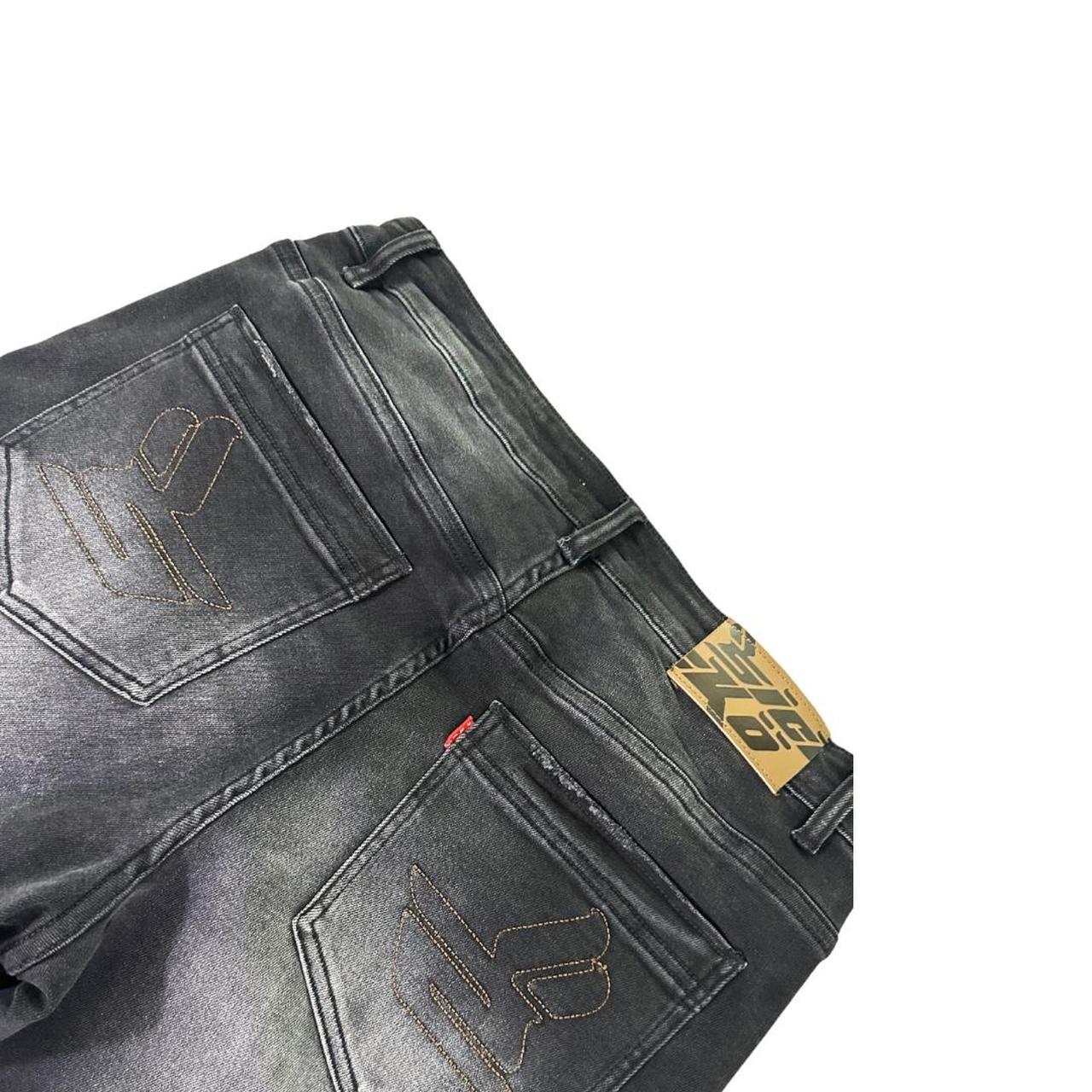 Sicko Black Chainstitch Jeans - Depop