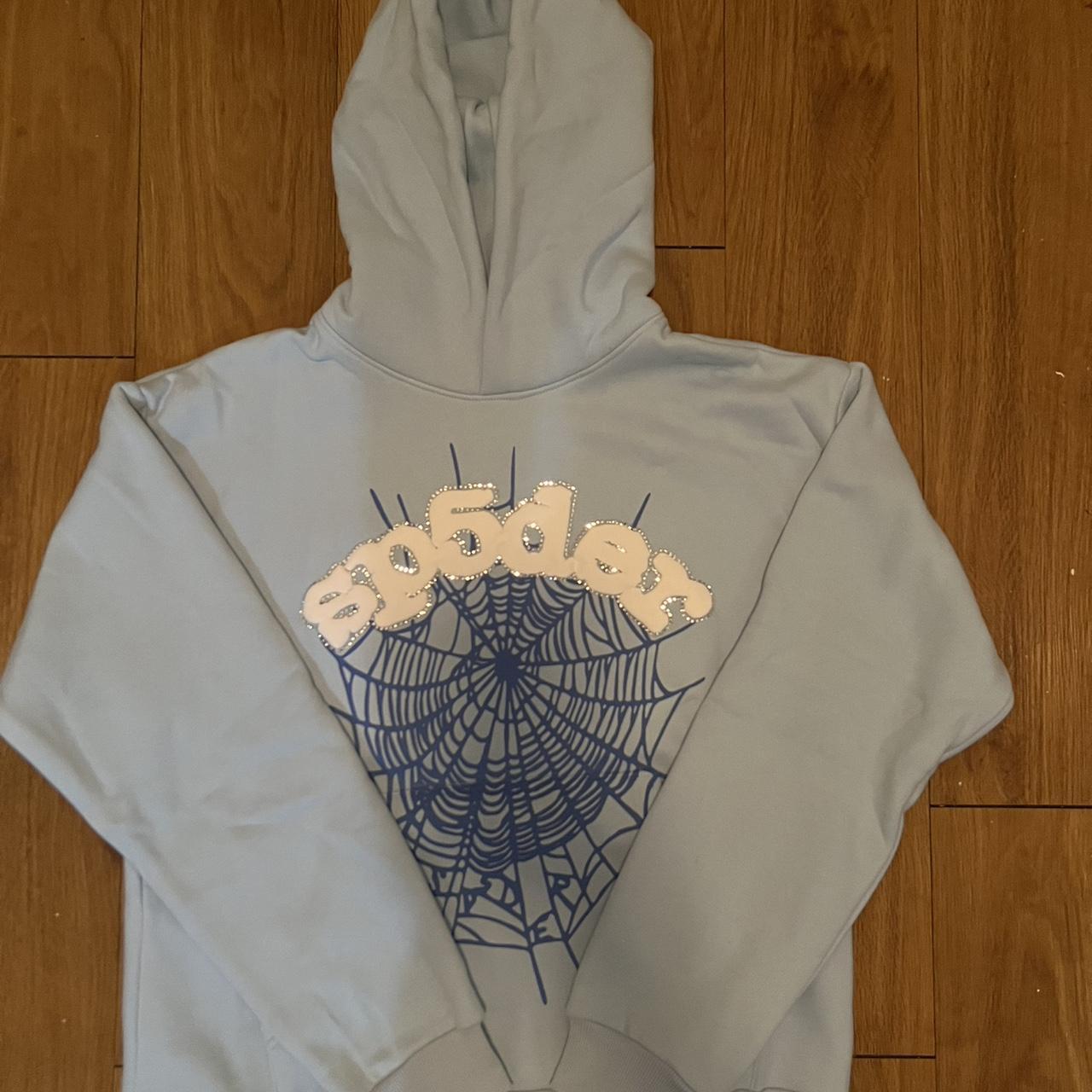 Web Sky Blue SP5DER HOODIE Clothing Brand of Artist... | Depop