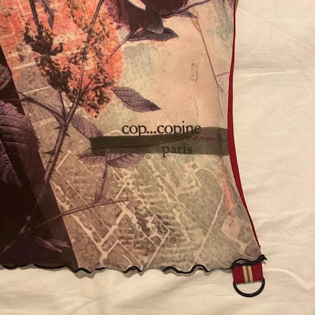 vintage cop copine mesh top with black roses and... - Depop
