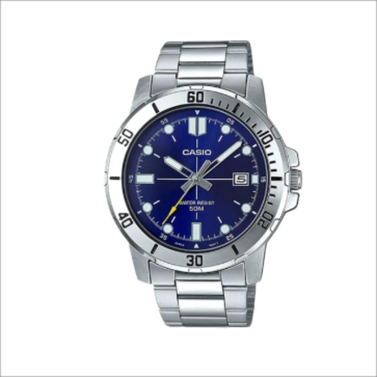 Casio Enticer Date Silver Chain Watch MTP-VD01D-2EVUDF - Depop