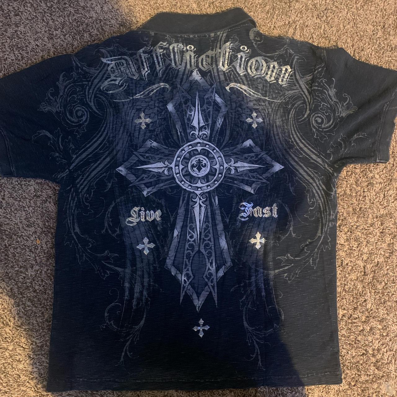 AFFLICTION GRAIL POLO TEE ‼️ says 2XL but fits like a L - Depop